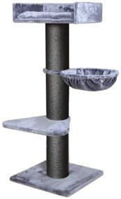 Škrabadlo pro kočky EmaHome CT-154-DG / Deluxe / výška 154 cm / sisalové lano / tmavě šedá/černá