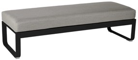 Šedohnědá čalouněná lavice Fermob Bellevie 148 cm s černou podnoží