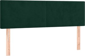 Box spring postel s matrací a LED tmavě zelená 140x200 cm samet 3134288