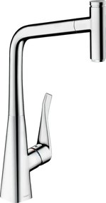 Hansgrohe Metris Select M71 - Kuchyňská páková baterie 320, vytahovatelný výtok, 1jet, sBox, chrom 73803000