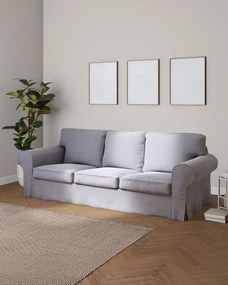 Potah na pohovku IKEA Ektorp 3-místná rozkládací, NOVÝ MODEL 2013 barva šedá látka lesklé, sametová
