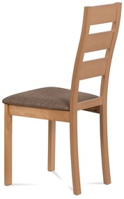 AUTRONIC Jídelní židle, masiv buk, barva buk, potah hnědý melír