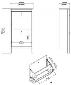 Botník Real úzký, bílá