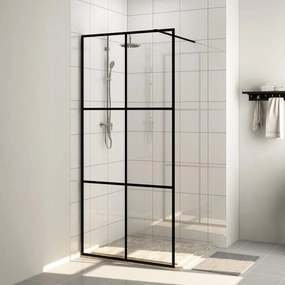 Zástěna do průchozí sprchy čiré ESG sklo 100 x 195 cm černá 151025