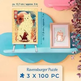 RAVENSBURGER Puzzle se stojánkem Zvířecí legendy / 3x100 dílků / od 10