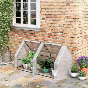 Outsunny Zahradní skleník pro venkovní použití 180x90x90 cm, typ kůlny s 2 okny, ocelová konstrukce, terasový skleník pro pěstování rostlin, květin a…