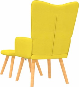 Relaxační křeslo se stoličkou hořčicově žluté textil 327541