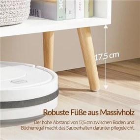 Knihovna Yaheetech – bílá, 80 cm (délka) × 23,5 cm (šířka) × 120,5 cm (výška) (257376192747)