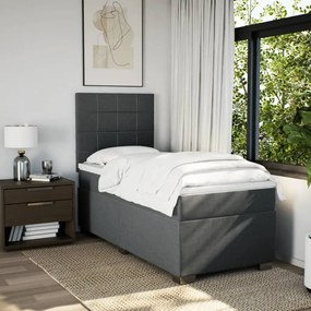 Box spring postel s matrací tmavě šedá 90x200 cm textil 3290372