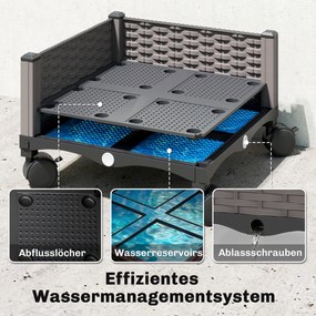 Vyvýšený záhon s mříží mobilní truhlík na květiny s odtokovým otvorem, truhlík na květiny 40 x 40 x 185 cm