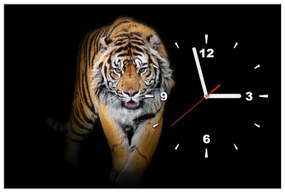 Gario Obraz s hodinami Silný tygr Rozměry: 30 x 30 cm