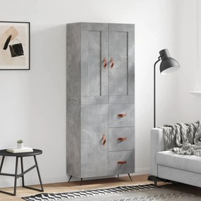 Skříň highboard betonově šedá 69,5x34x180 cm kompozitní dřevo 3199789