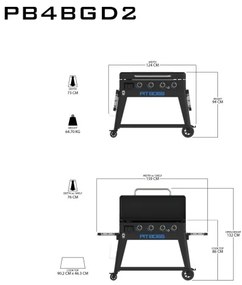 Plynový gril PIT BOSS Ultimate Griddle Plancha 4B /PB4BGD2