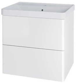 Mereo Siena, koupelnová skříňka s keramickým umyvadlem 61 cm, bílá lesk CN410