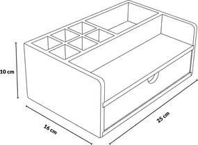 Bambusový organizér na stůl, 10 x 25 x 15,5 cm