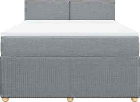 Box spring postel s matrací světle šedá 160 x 200 cm textil 3287500