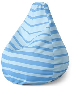 Sablio Sedací vak Pear Světle modré pruhy - 70 x 70 x 95 cm
