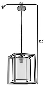 Eltap Industriální závěsné osvětlení Quadratus 1, 23x23x120cm