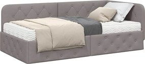 Rohový rám postele Taupe 100 x 200 cm textil 3394058