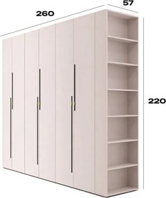 Skříň 6D 260 cm kašmír Space