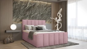 SFAB Kontinentální čalouněná postel VERONA (160x200 cm) Látka Velutto: Černá (Velutto 20)