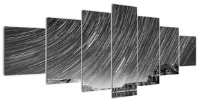 Černobíly obraz hvězdné oblohy (210x100 cm)