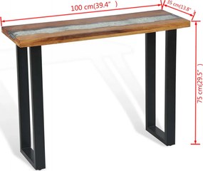 vidaXL Odkládací stolek, teak, 100x35x75 cm [245065]
