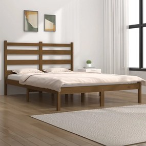 Rám postele medově hnědý masivní borovice 200 x 200 cm,  3103671