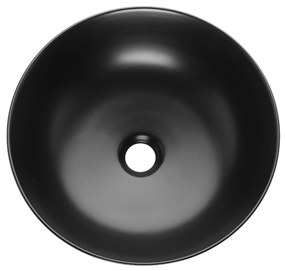Invena Tinos, keramické umyvadlo na desku 39,5x39,5x13,5 cm, černá matná, INV-CE-43-005-C