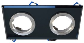 Podhledové svítidlo Glass Square II, 1x skleněné/černé kovové stínítko, b