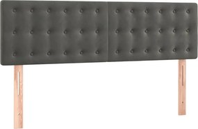 Box spring postel s matrací tmavě šedý 140 x 190 cm samet 3131196
