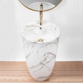 Rea Anya, volně stojící umyvadlo 84x45 cm, imitace kamene - láva matná, REA-U5803