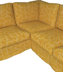 Potah na pohovku IKEA  Ektorp rohová barva žlutá látka pletený vzor, vzorované
