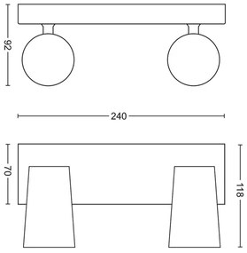 Philips 50572/31/PN - Bodové svítidlo MYLIVING PAISLEY 2xGU10/5,5W/230V