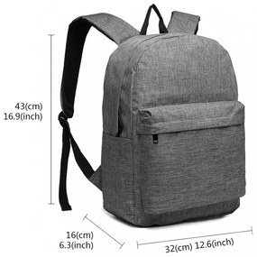 Konofactory Šedý lehký batoh do školy "Basic" 7L