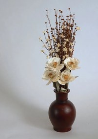 Aromadekoaranž - váza + celulózové květy + aromadekorace