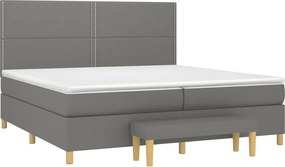 Box spring postel s matrací tmavě šedá 200x200 cm textil 3137102