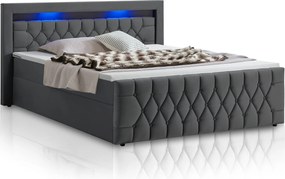 Juskys Postel boxspring Leona se sametovým potahem Barva: béžová, Velikost: 140 cm