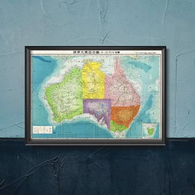 Dekorativní plakát Stará japonská mapa Austrálie