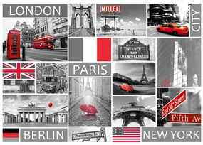 Fototapeta - Londýn, Paříž, Berlín, New York 200x140 + zdarma lepidlo