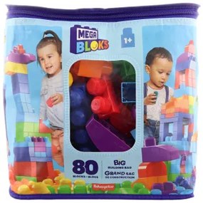 Mega Bloks Velký pytel kostek - modrý (80) DCH63