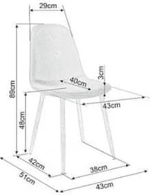 Signal Moderní jídelní židle FOX barva béžová, konstrukce dub, typ. 66