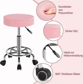 Barová židle Yaheetech – růžová, umělá kůže (267477096388)