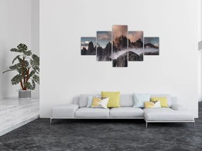 Obraz - Italské dolomity schované v mlze (125x70 cm)