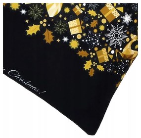 Povlak na polštář 40x40 cm Merry Christmas černo-zlatý