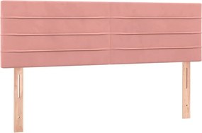 Box spring postel s matrací a LED růžová 140x190 cm samet 3134464