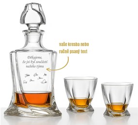 Dekorant Whisky set Quadro 1+2 s ručně psaným textem nebo obrázkem