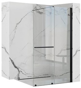 Rea - Cortis posuvná sprchová zástěna 120x195cm, 6mm sklo, čiré sklo/černý profil, REA-K8880