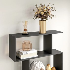 HOMCOM Moderní Knihovna se 6 Policemi pro Jídelnu, Obývací Pokoj a Kancelář 80x23x192 cm Černá