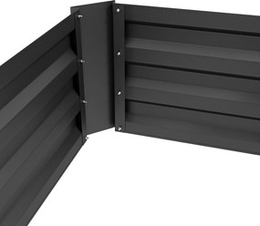 Outsunny Sada 2 Vysokých Zahradních Truhlíků 100L x 50W x 30H cm - Vlnitý Ocelový Černý | Aosom